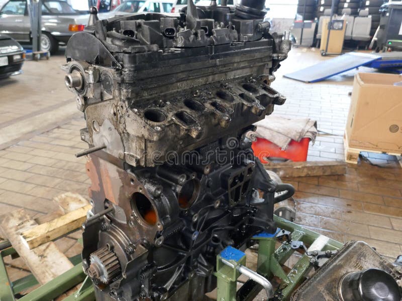 An Old, Defective Car Engine is Replaced Stock Image - Image of motor ...