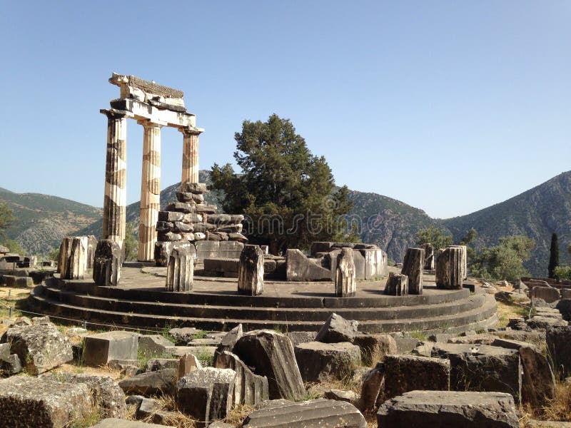 Old Delphi temple stock image. Image of temple, delphi - 42549127