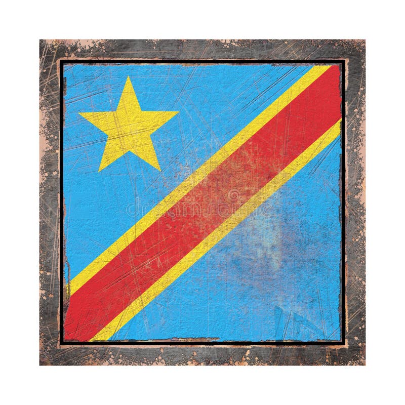 Old Democratic Republic of Congo Flag Stock Illustration - Illustration ...