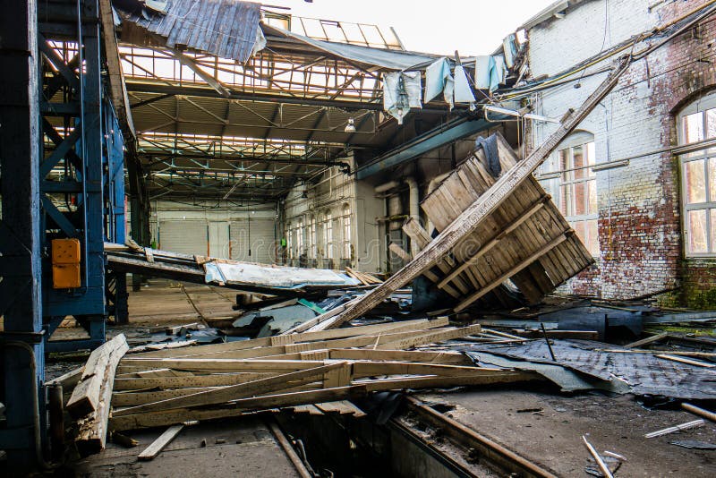 Old Derelict Factory Ruin from the Past Stock Image - Image of brick ...