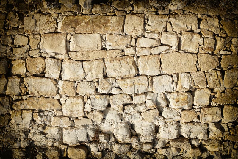 Old Desert Bricks Wall Background. Brown Stones Texture. Bright Rocks ...