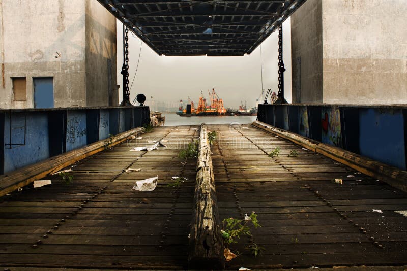 Old desert car ferry dock stock image. Image of boat - 15847497