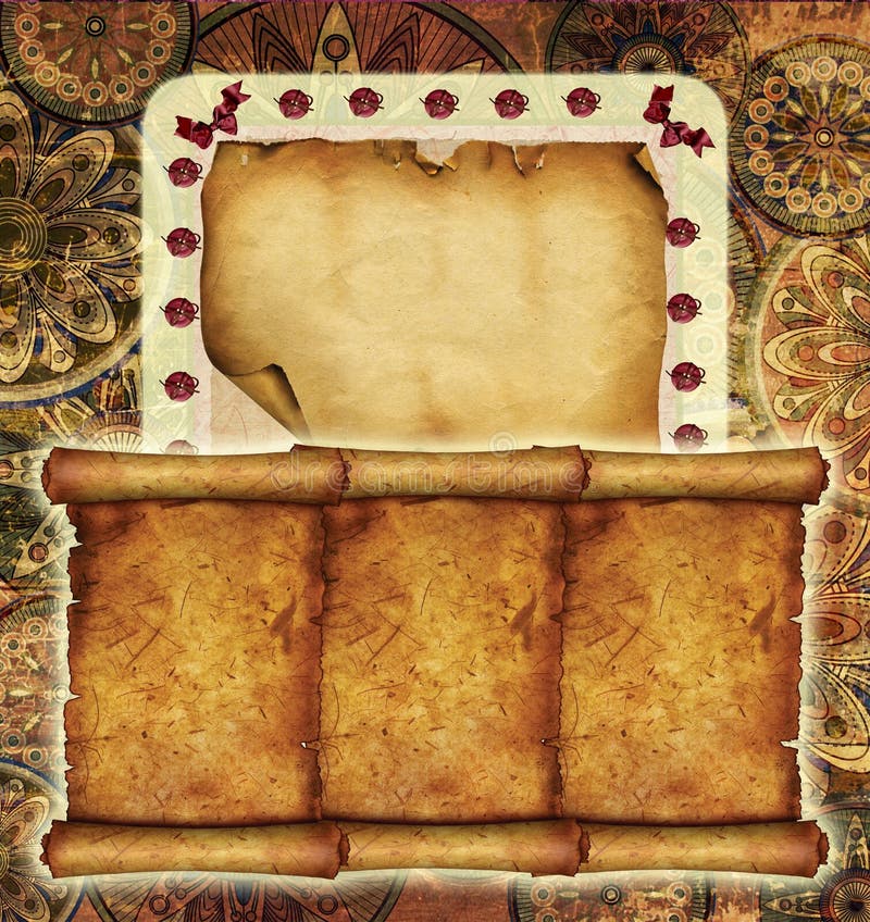 Old design papyrus design stock illustration. Illustration of decoupage ...