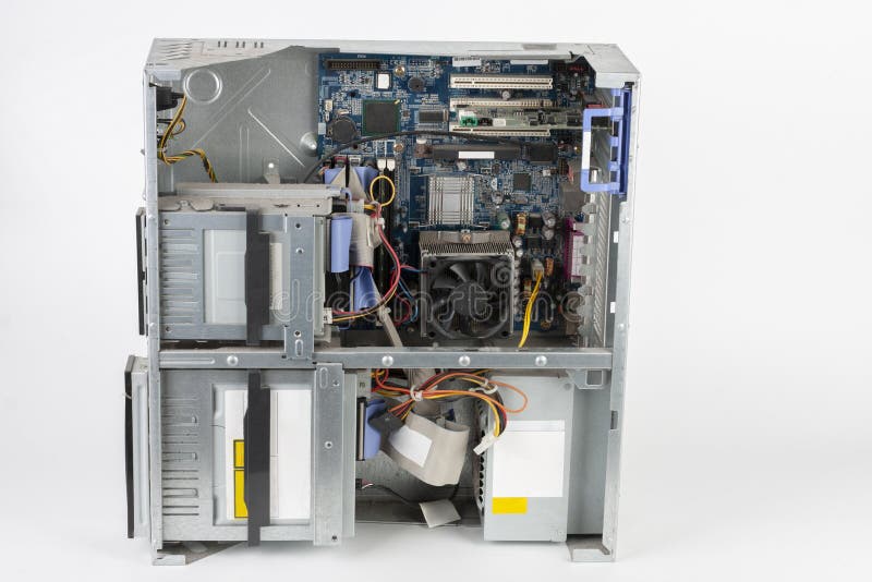 Old Desktop Computer, Inside Floppy Disk Drive, CD Drive, Hard Disk ...