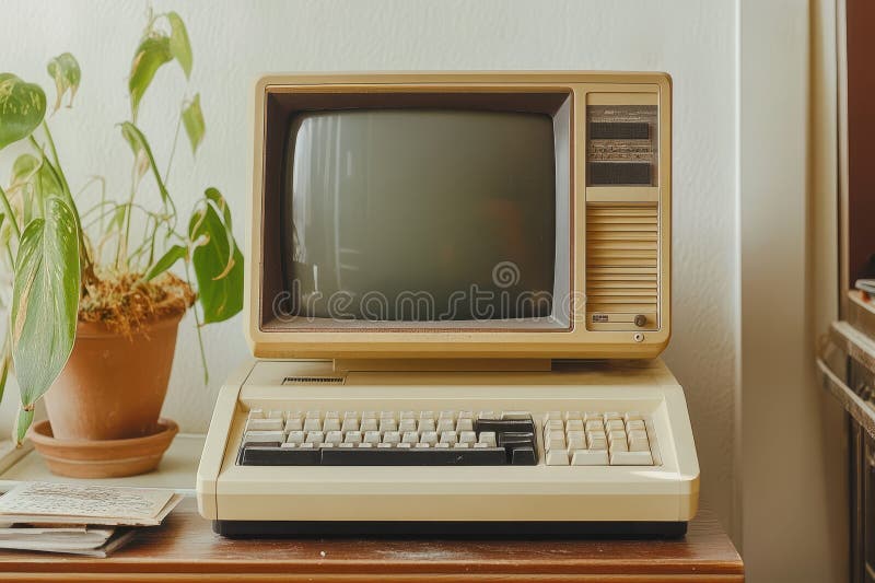 Old Desktop Computer Monitor and Keyboard, an Old Desktop Computer Monitor with a Keyboard Stock ...