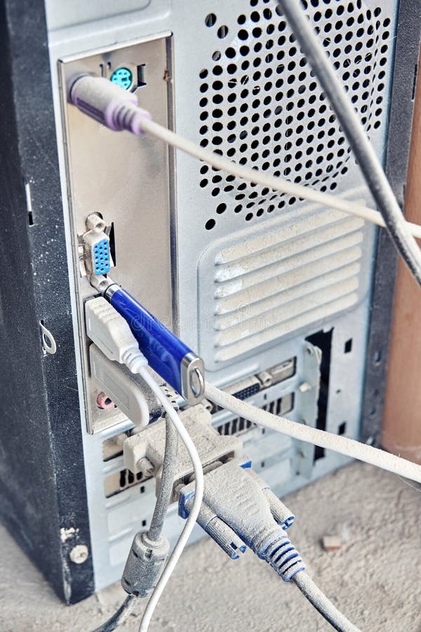 Old Desktop Pc is Covered with a Thick Layer of Dust Stock Image ...