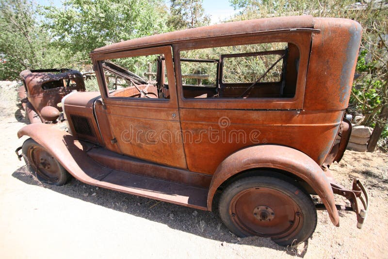 Old Destroy Abandoned American Car, USA Stock Photo - Image of heavy ...