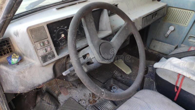 Old and Destroyed Abandoned Car Interior 3 Stock Video - Video of ...