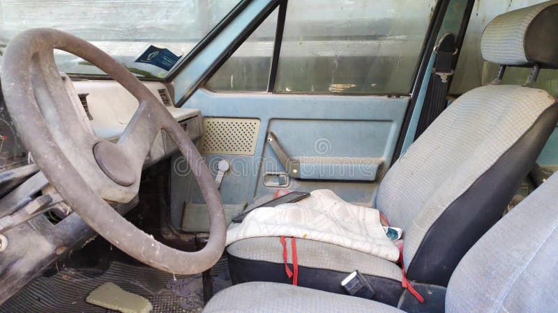 Old and Destroyed Abandoned Car Interior 3 Stock Video - Video of ...