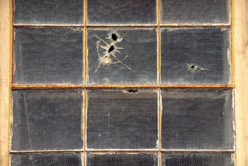 Old Destroyed Abandoned Yellow House with the Broken Out Windows Stock ...