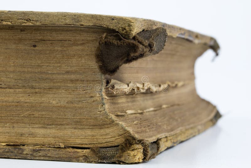 Old Destroyed Book on a White Table. Cards and the Back of an Old ...