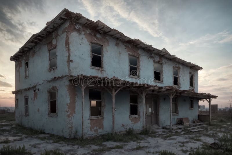 Old Destroyed Building. Abandoned City Stock Illustration ...