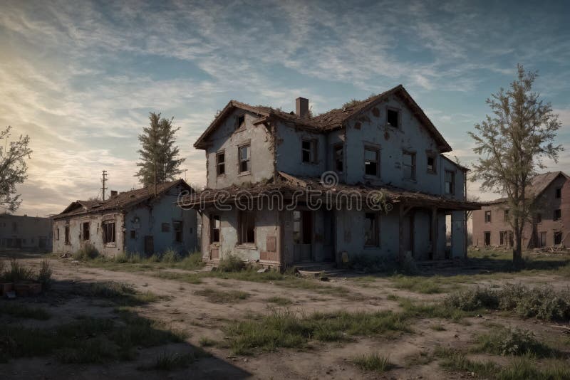 Old Destroyed Building. Abandoned City Stock Illustration ...