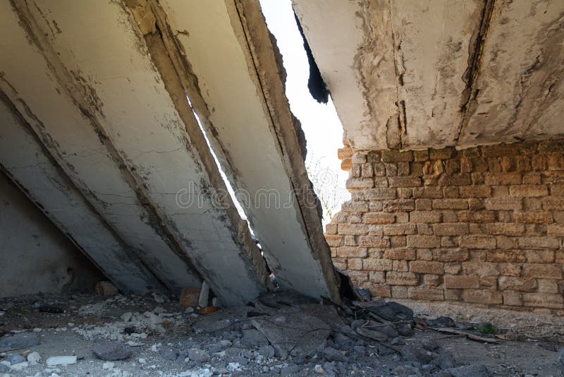 Old Destroyed Building.Destruction and Consequences of Natural Disaster ...