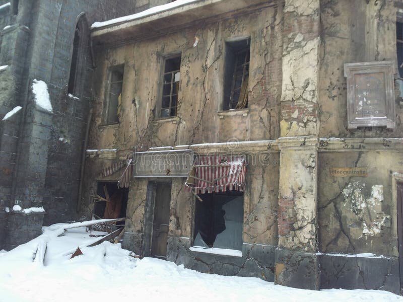Old Destroyed Building in the Winter Stock Photo - Image of homestead ...