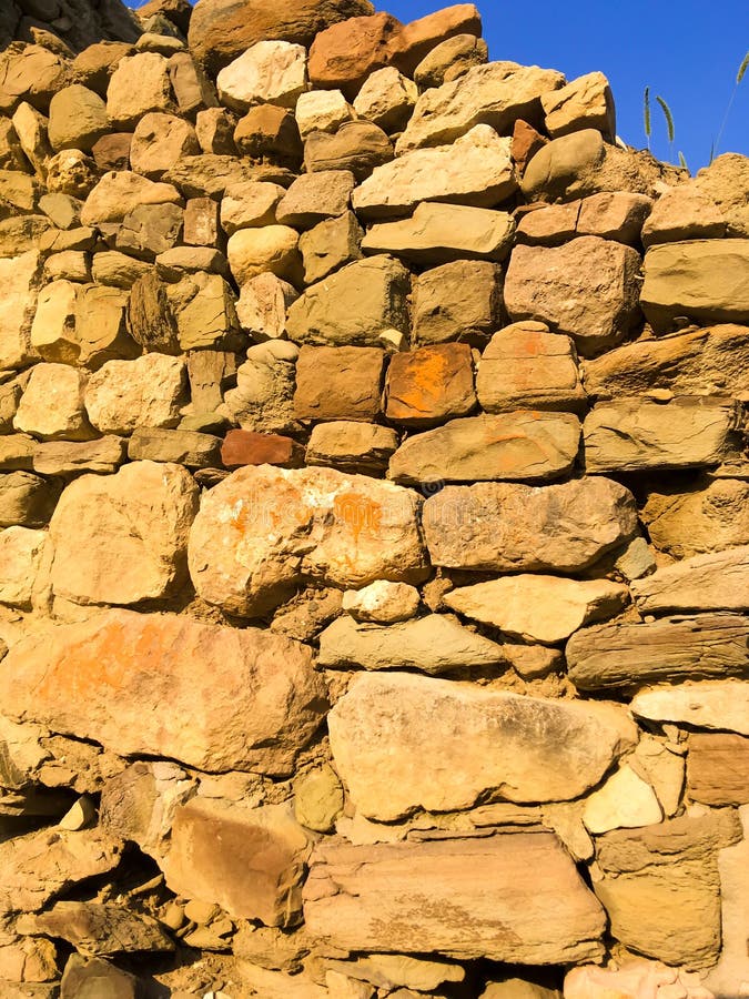 Old Destroyed House in the Mountains. Broken Stone Wall of a House ...