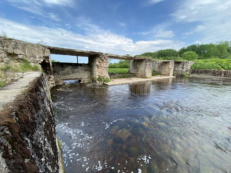 Old Destroyed Hydro Power Plant Stock Photo - Image of angle, stream ...