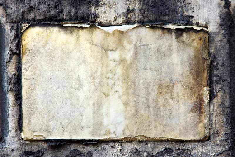 Old destroyed stone plaque stock image. Image of dedication - 105722615