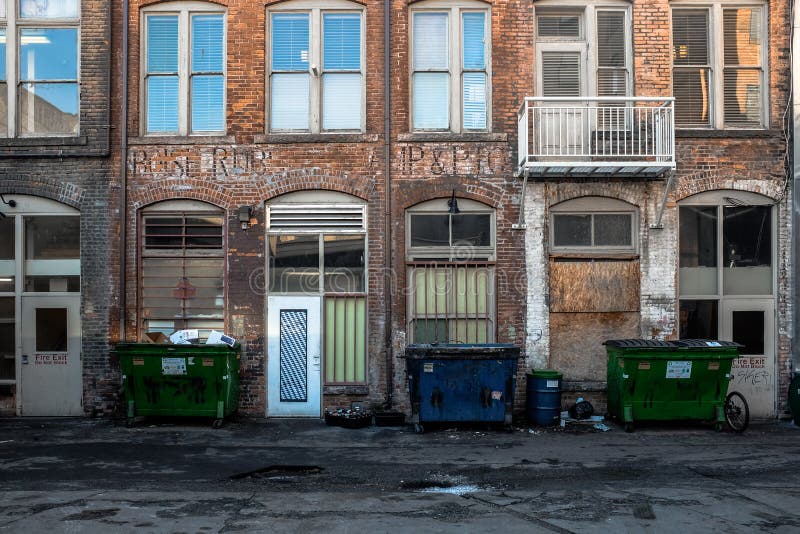 Old Deteriorating Building with Glass Windows Stock Photo - Image of ...