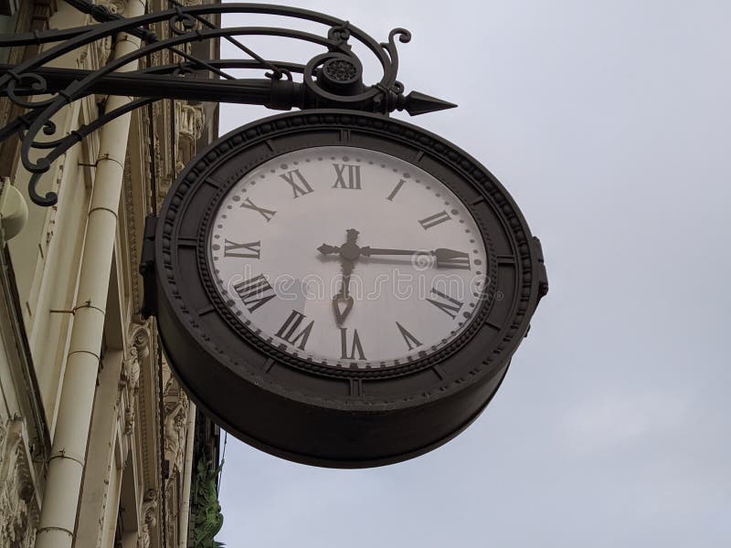 Clock in the street stock image. Image of city, time - 25698913