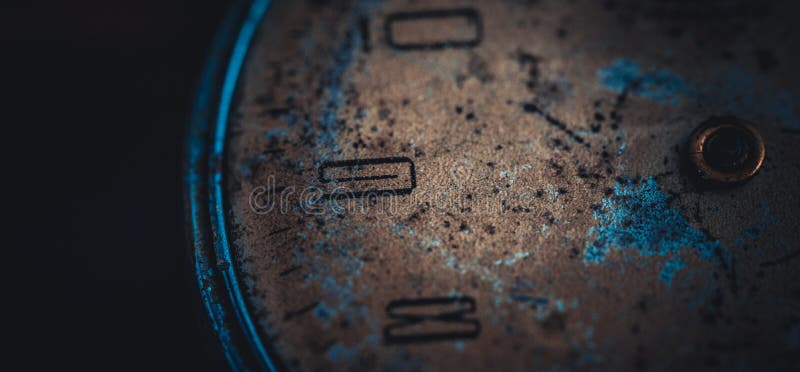 Old Dial of a Vintage Watch. Worn and Scratched Surface Stock Photo ...