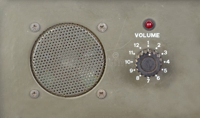 Old Dial Volume Switch with Speaker and Red Light Indicator Stock Image ...