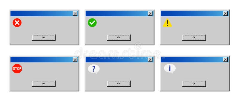 Notification Window Template Stock Vector - Illustration of blank, page ...