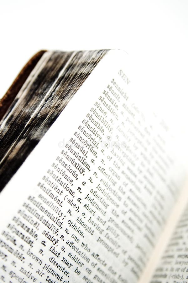 Old Dictionary Series stock image. Image of words, sensualism - 832605