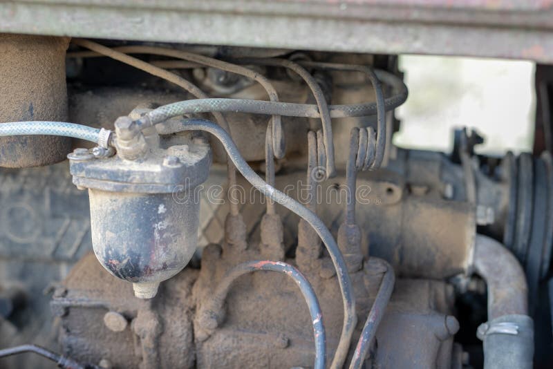 Old Diesel Engine. the Interior of an Unused Engine Stock Image - Image ...