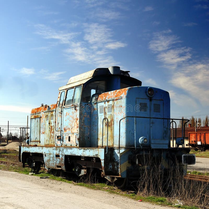 Old diesel locomotive stock image. Image of passing, nature - 4604349