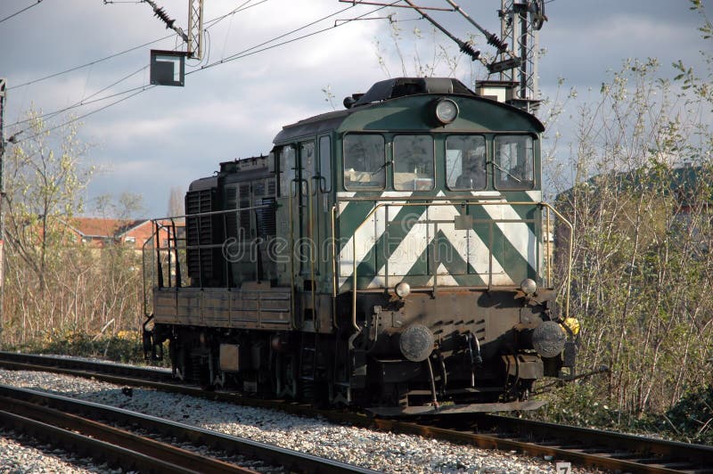 Old Diesel Locomotive Back stock image. Image of compartment - 700147