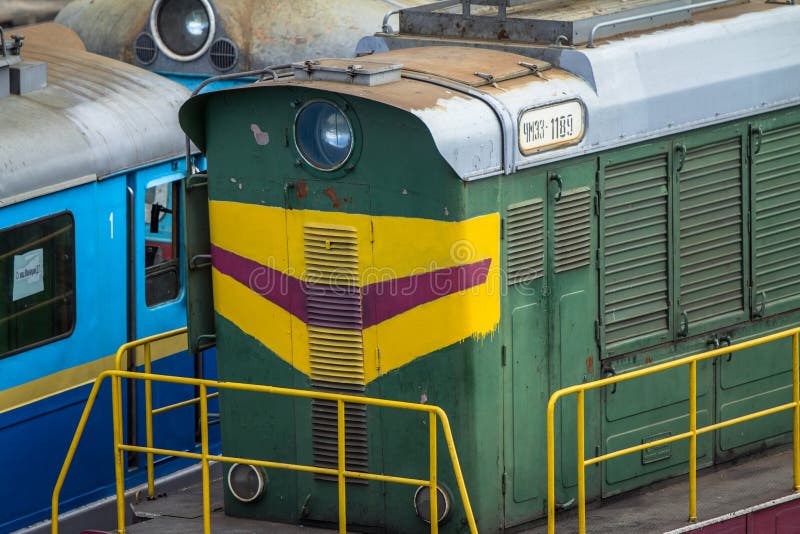 Old diesel locomotive stock image. Image of mechanism - 34028127