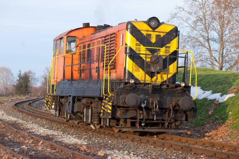 Old diesel train stock image. Image of perspective, historic - 27648427