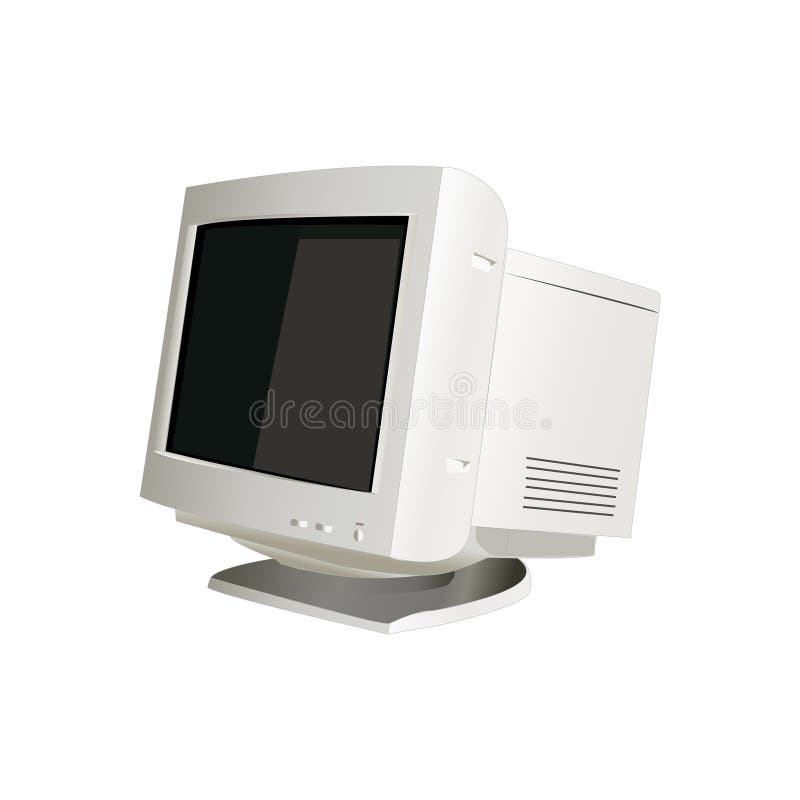 Old Digital Monitor Illustation Vector Base Drawing Vol 01 Stock Vector ...