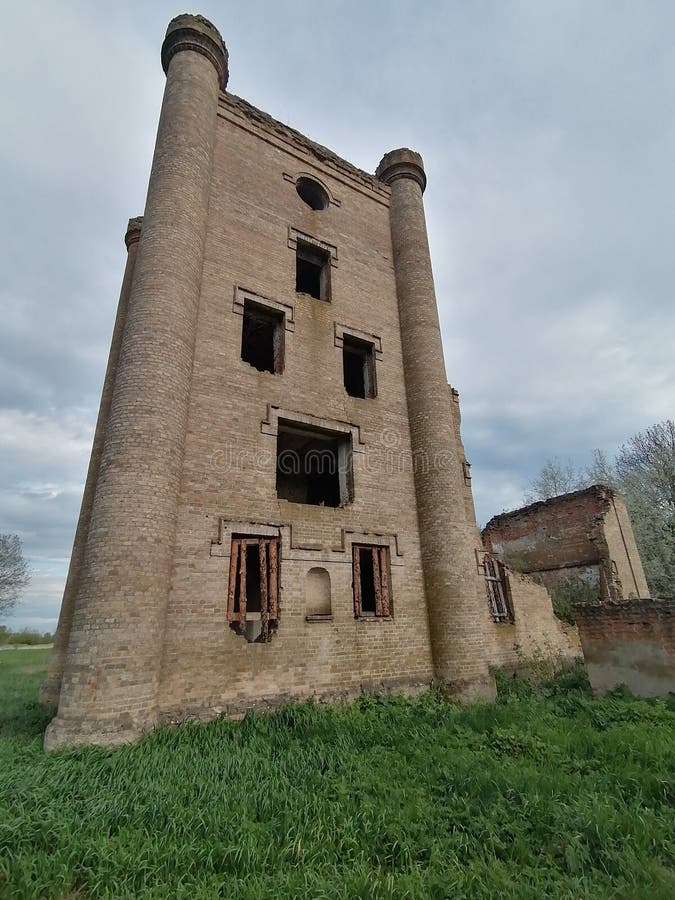 Old dilapidated building stock photo. Image of steeple - 261312484