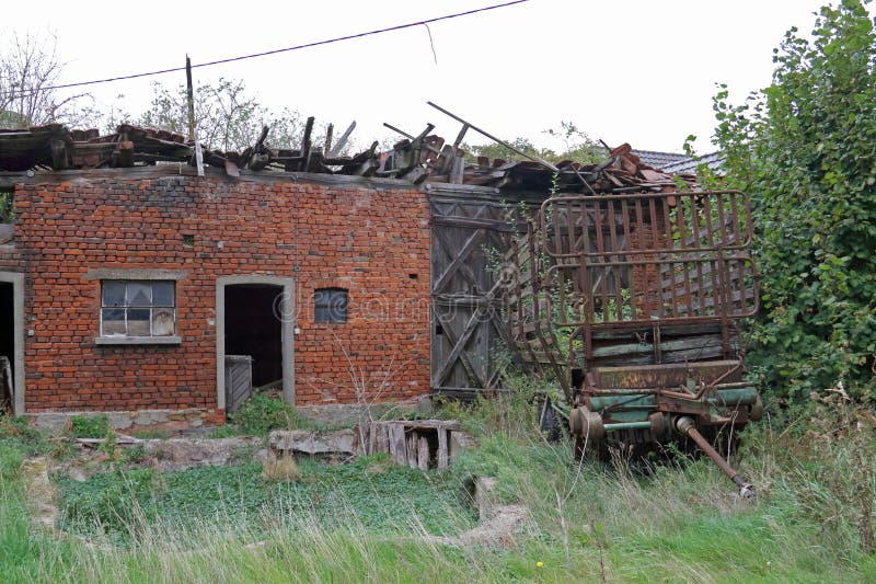 An Old Dilapidated Building, Abandoned and Condemned for Demolition ...
