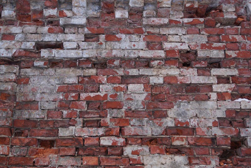 Old Dilapidated Red Brick Wall Stock Image - Image of ancient, house ...