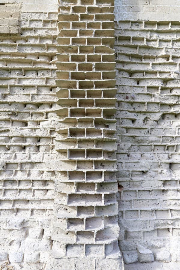 Old Dilapidated White Brick Wall. Old Wall in a Dilapidated House Stock ...