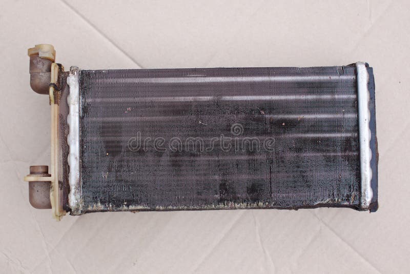 Old Radiator on the Old Dirty Wall. Retro Heat Radiator Stock Image ...