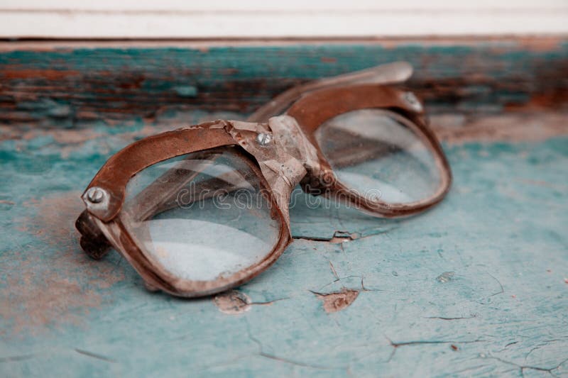Old Dirty Broken Spectacles Stock Image - Image of worn, fashioned ...