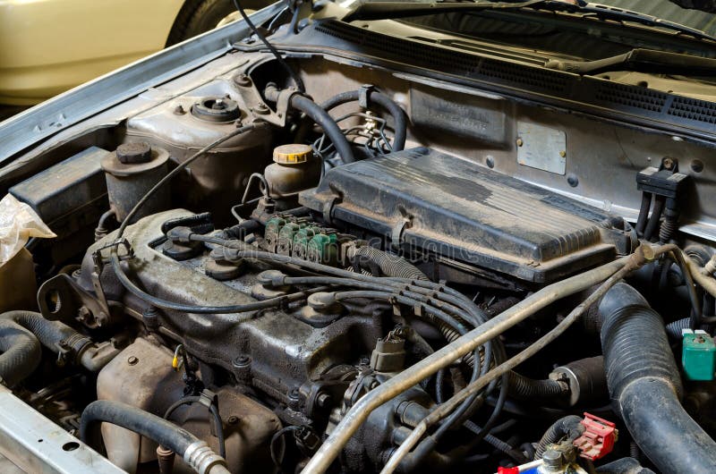 Old Dirty Car Engine stock image. Image of internal, technology - 98625481