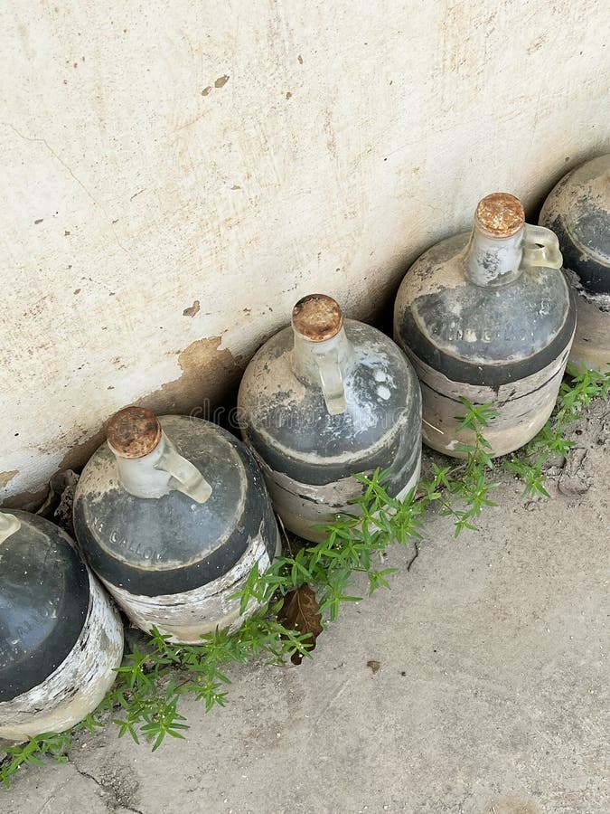 Old Dirty Clay Pots on the Street Stock Image - Image of empty, cement ...