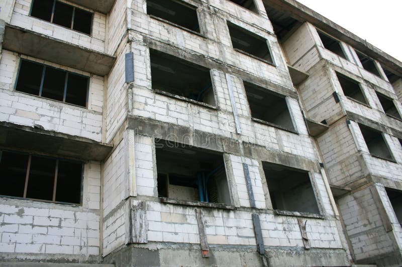 Old Dirty Concrete Building Stock Image - Image of background, dirty ...