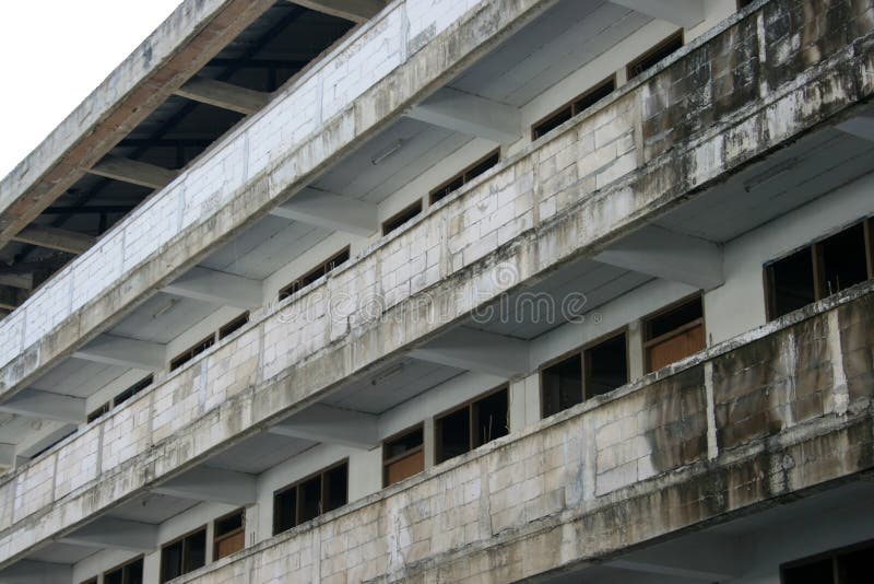 Old Dirty Concrete Building Stock Image - Image of concrete, window ...