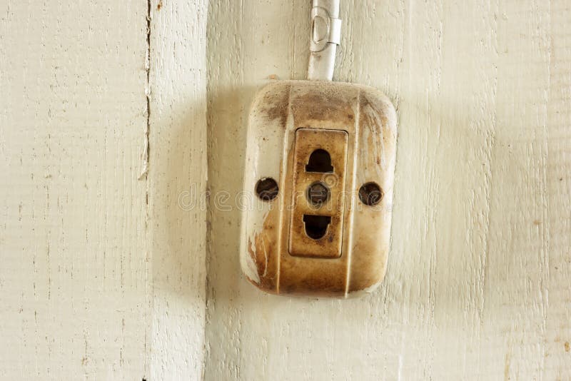 Old Dirty Electrical Outlets Stock Image - Image of voltage, appliance ...