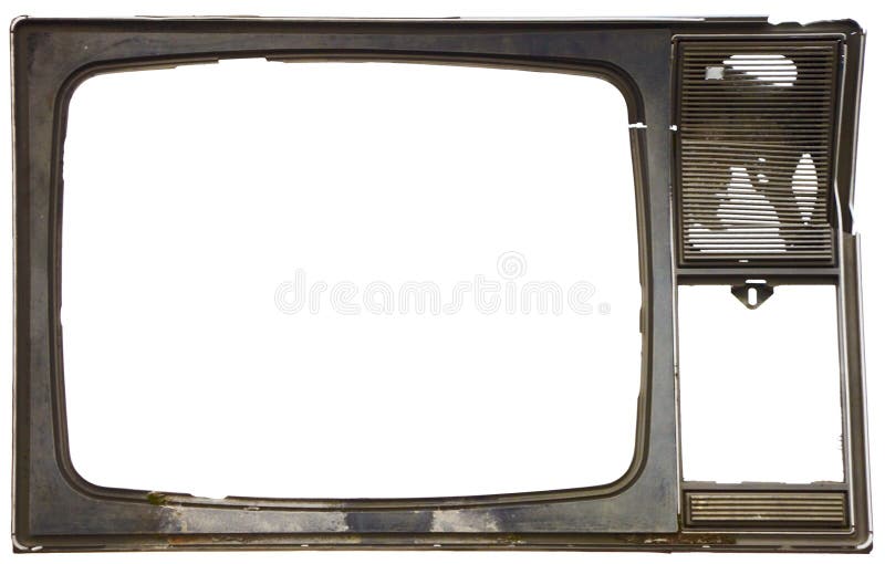 Old TV with a Broken Screen Stock Image - Image of isolated, television ...