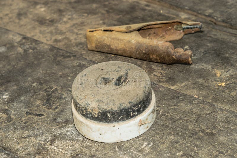 Old and Dirty Heavy Electric Button Stock Photo - Image of light, fail ...