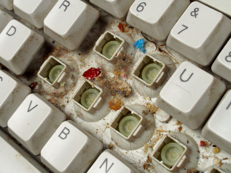 Cleaning old keyboard stock image. Image of computer - 16162401