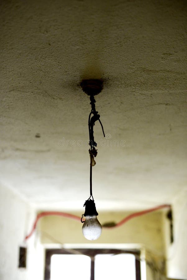 Old Dirty Light Bulb in an Abandoned House Stock Image - Image of dirty ...