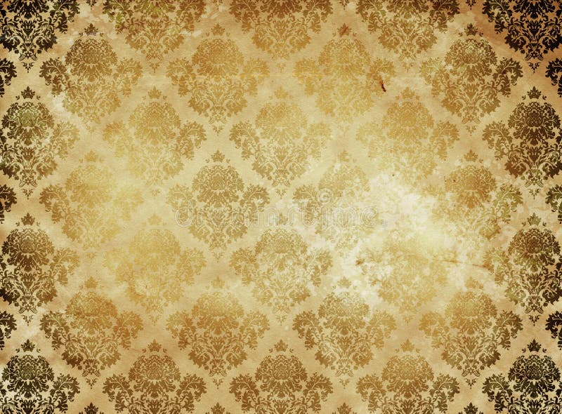 Old Dirty Paper Background with Floral Patterns. Stock Illustration ...